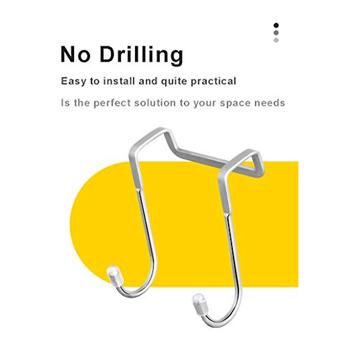 Envibe Shower Door Hooks, Cabinet Hooks, Shower Squeegee Hooks, Towel Hooks for Bathroom Frameless Glass Shower Door (Only for Doors up to 0.78" Thick, Please Measure Before Purchase). 4 Pack, Silver