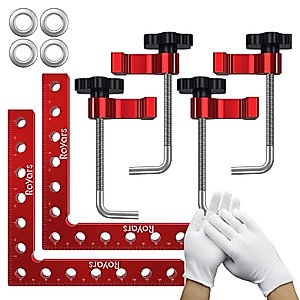 Royars Update 90 Degree Positioning Squares Right Angle Clamps for Woodworking,2 Pack（5.5"*5.5"）Aluminium Alloy Corner Clamp Woodworking Carpenter Clamping Tool for Picture Frame Box Cabinets Drawers