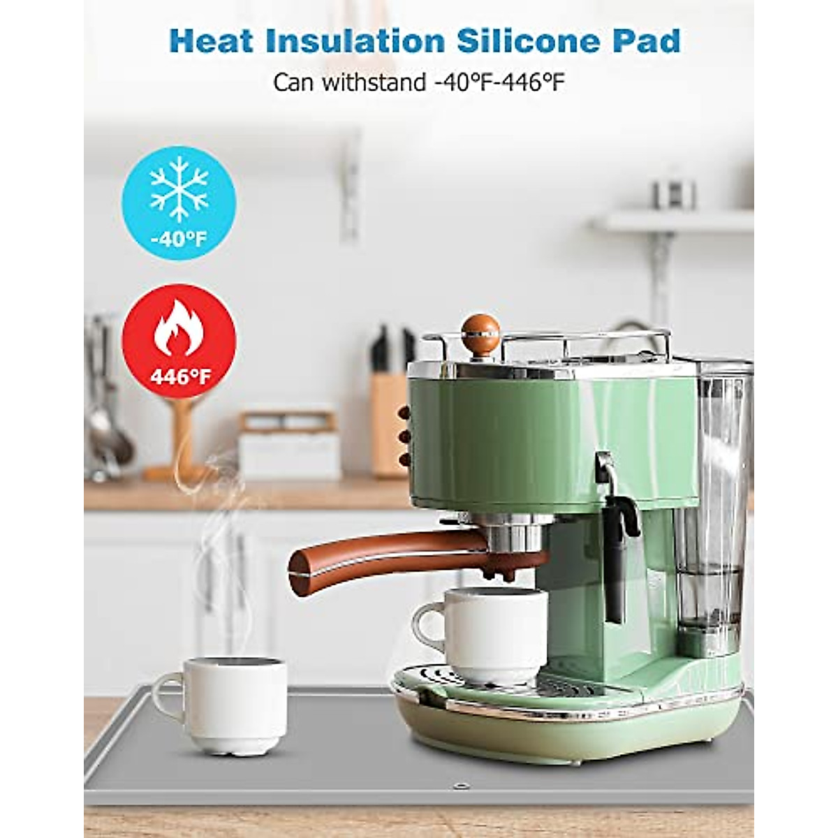 Under Sink Mat Waterproof 28"x22" Kitchen Cabinet Mat - Silicone Under Sink Liner Drip Tray with Drain Hole for The Kitchen, Bath, and Laundry Cabinets