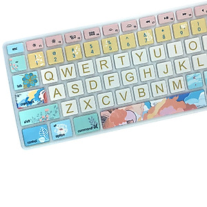 Silicone Keyboard Cover Skin for Apple iMac Keyboard with Numeric Keypad Wired USB MB110LL/B(Model: A1243), Cute Print, US Layout, Litter Flowers