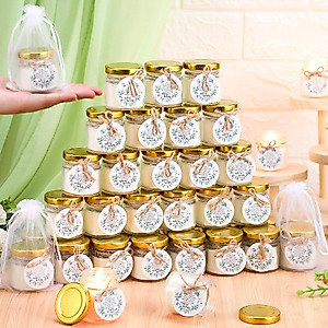 Threlaco 40 Pcs Baby Shower Candle Favors Bulk Lavender Scented Jar Candle Floral Rustic Glass Candle Baby Shower for Baby Shower Gender Reveal Party