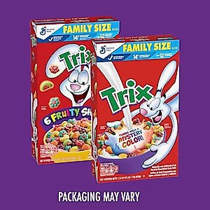 Trix Fruity Breakfast Cereal, 6 Fruity Shapes, Whole Grain, Family Size, 16.1 OZ