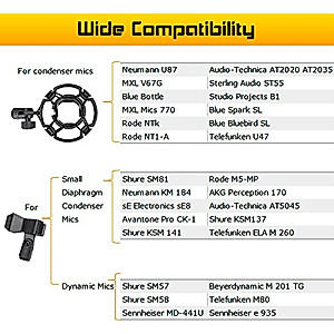 Desktop Microphone Stand, Podcast Microphone Stand, Table Gaming Mic Stand, Height Adjustable with Shock Mount, Mic Clip Phone Slot Weighted Base for Broadcast Studio Recording for AT2020 Shure Rode