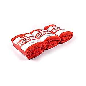 Maxshine 1000GSM Crazy Microfiber Drying Towel Series, Red, 50x70cm (Pack of 3)