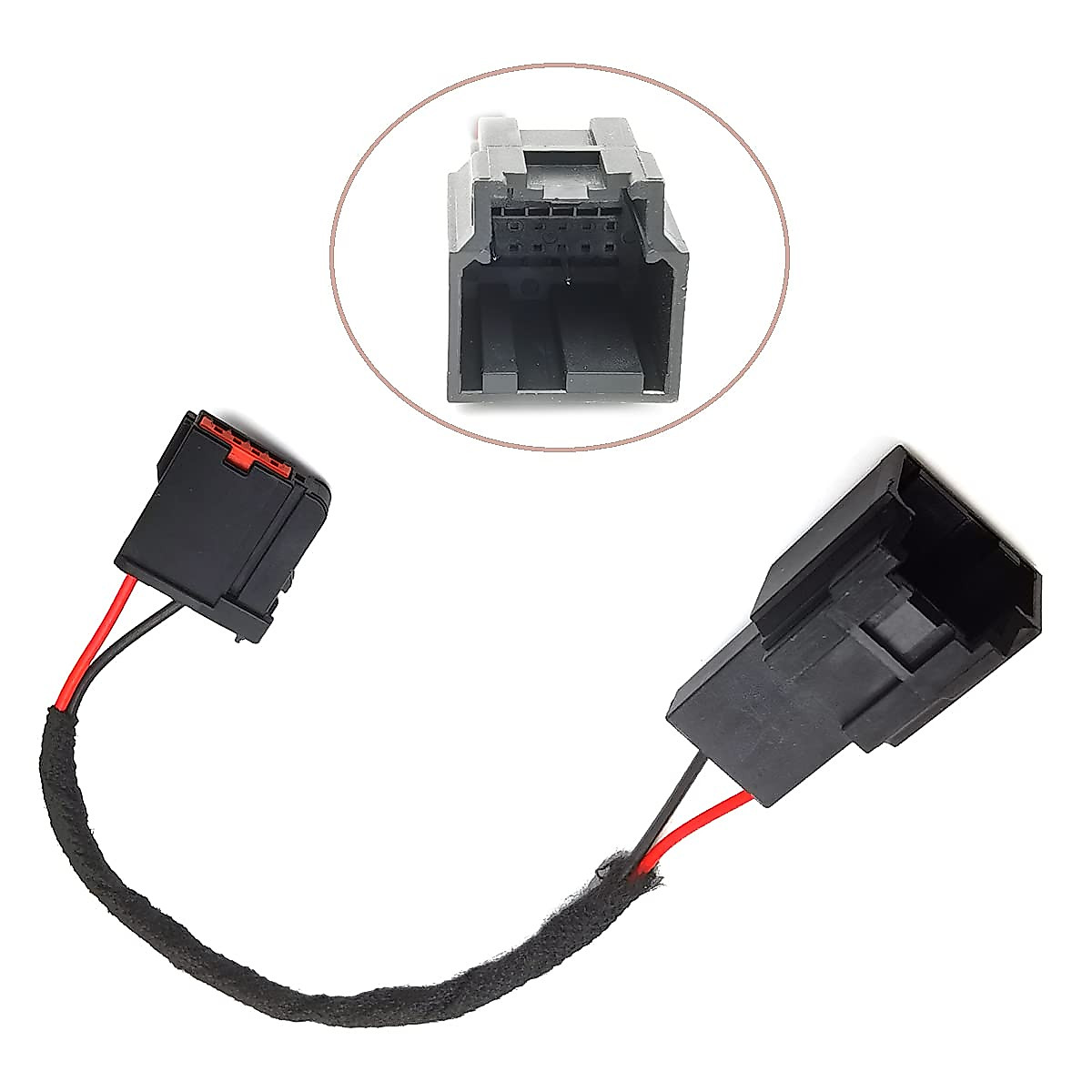 DEVMO Power Adapter Harness Compatible with 2015 Ford C-MAX Edge Expedition Explorer F-150 Fiesta Flex Transit SYNC 2 to SYNC 3 Support A-pple Carplay (GEN 1) USB Media Hub Black and Red