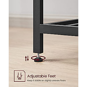 VASAGLE Kitchen Island with 3 Shelves, 47.2 Inches Kitchen Shelf with Large Worktop, Stable Steel Structure, Industrial, Easy to Assemble, Rustic Brown and Black UKKI01BX