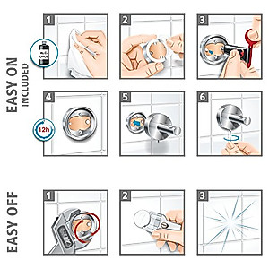 tesa Smooz No Drill, Wall Mounted Spare Bathroom Toilet Roll Holder, Chrome-Plated Metal, Removable Adhesive Glue Technology