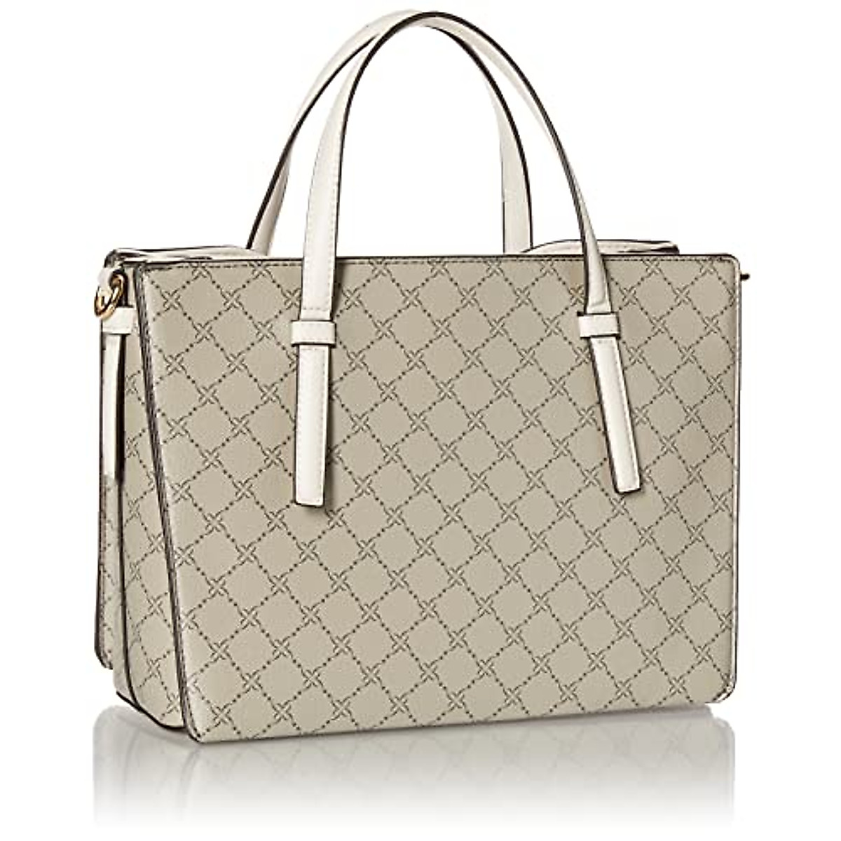 NINE WEST Geneva Jet Set Satchel, Beige Logo/Milk