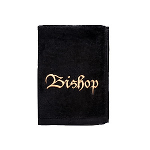 Embroidered Hand Towels - 'Bishop' - Gifts For Pastor, Clergy, & Ministers - Pastor Towel - Cotton Towel - Black With Gold Lettering