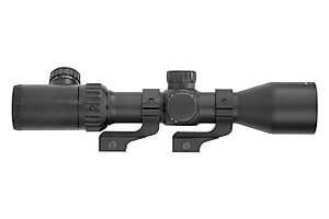 Monstrum 3-12x42 AO Rifle Scope with Illuminated Mil-Dot Reticle and Offset Reversible Scope Rings | Black