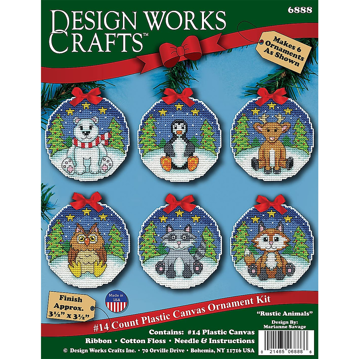 Design Works Crafts Rustic Animals Counted Cross Stitch Ornament Kit - Set of 6