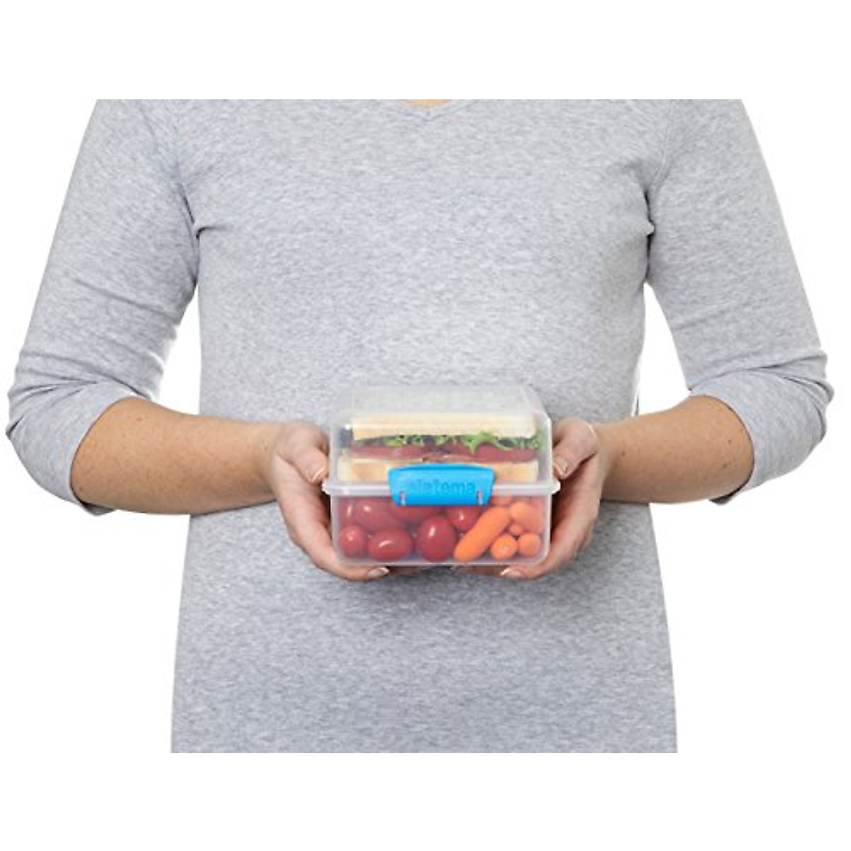 Sistema To Go Collection Lunch Cube, 47.3 oz./1.4 L, Clear/Blue