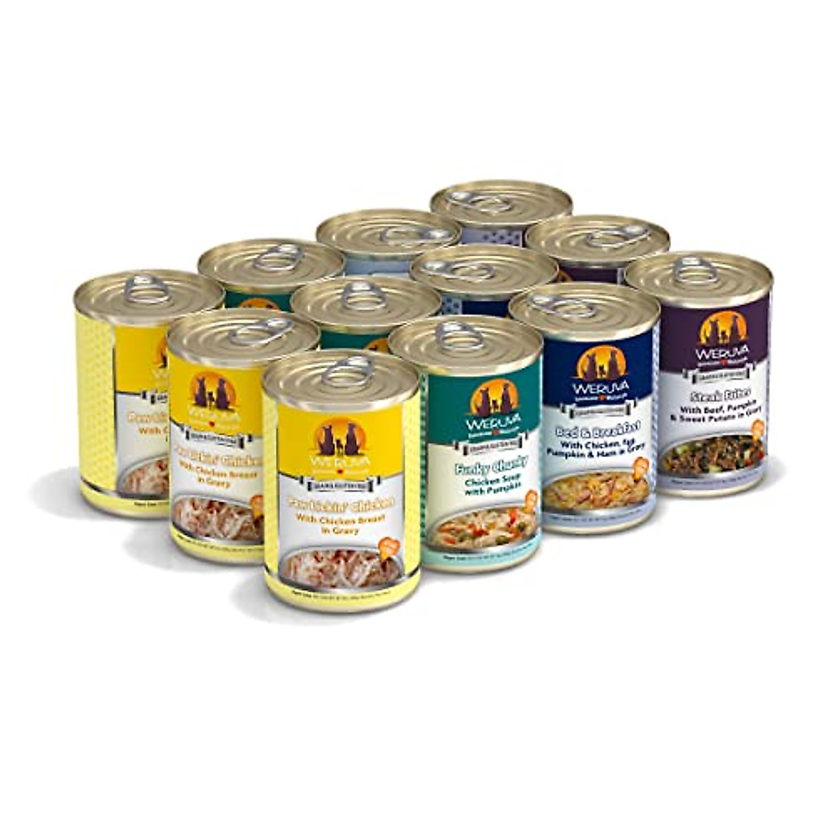 Weruva Classic Dog Food, Variety Pack, Baron's Batch, Wet Dog Food, 14oz Cans (Pack of 12), Multi