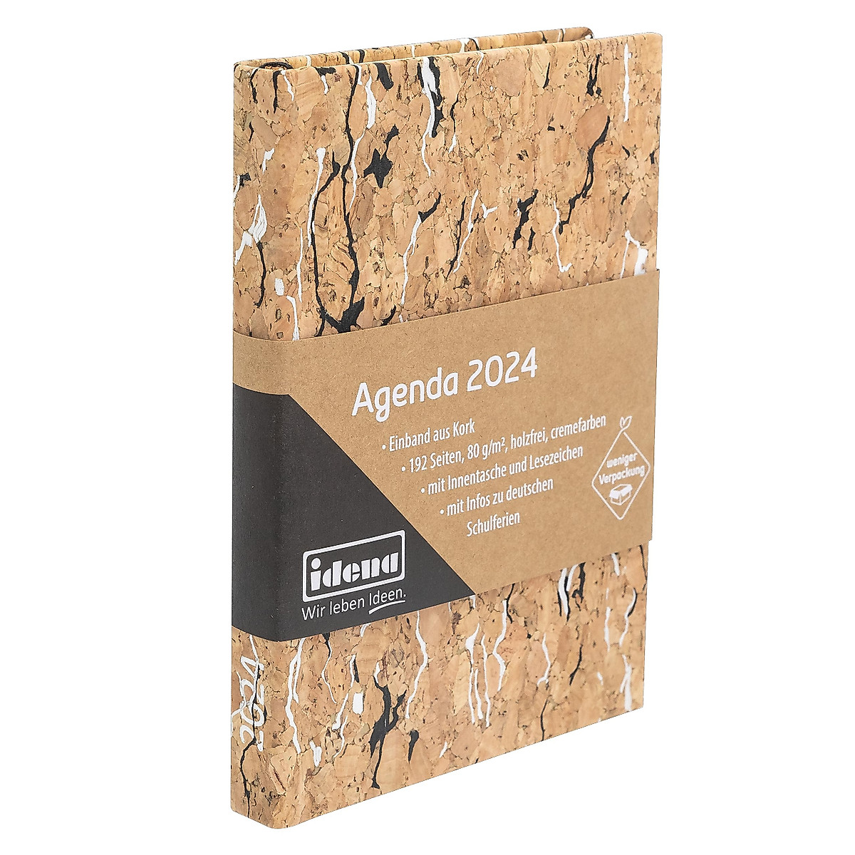 Idena 11057-2024 Diary - DIN A6, Cork, 192 Pages, 1 Week on 1 Page, Agenda, Weekly Planner