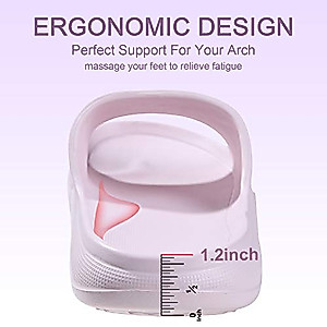 Soft Sandals Slides for Women Men Lightweight Beach Pool Shower Shoes Bathroom Slippers, Pink