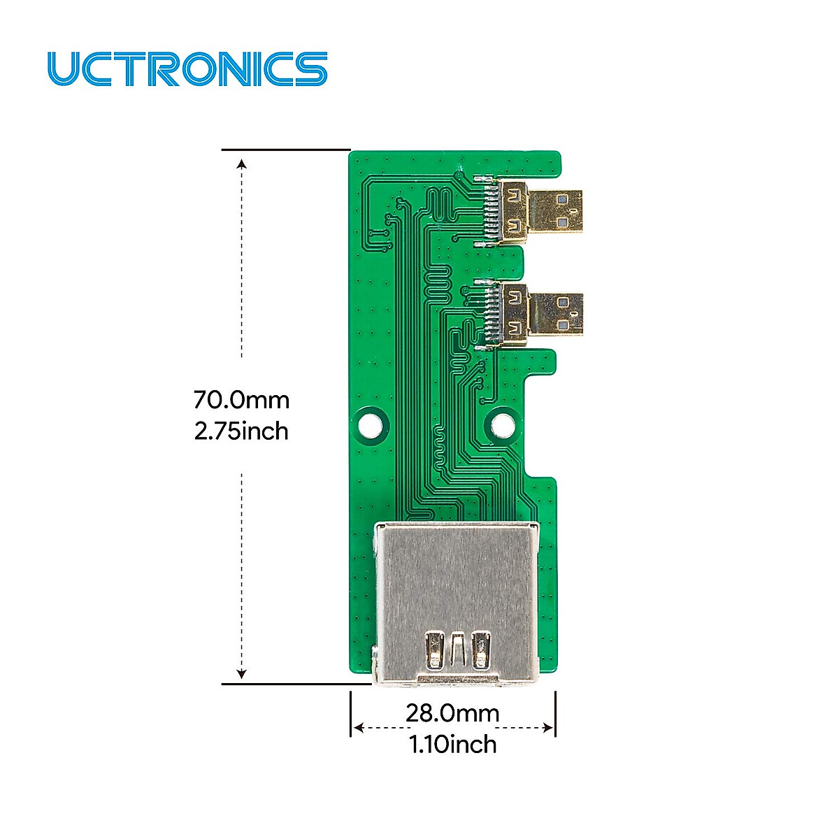 UCTRONICS 4 Pack Micro HDMI to HDMI Adapter Boards for Raspberry Pi 4 Model B
