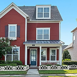 Worth Garden Plastic Fence Pickets Indoor Outdoor Protective Guard Edging Decor, White - Christmas Tree Fence - 10" H. x 95" L.