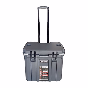 XtremepowerUS Portable 37 Quart Insulated Ice Chest Cooler Roto-Molded Bottle Opener Adjustable Telescoping Handles with Tote Cooler, Grey