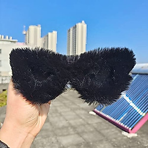 Trendy Cat Eye christmas Sunglasses Women Punk Soft Fur Velvet Sun Glasses Ladies UV400 Shades Handmade Halloween Eyewear (black)