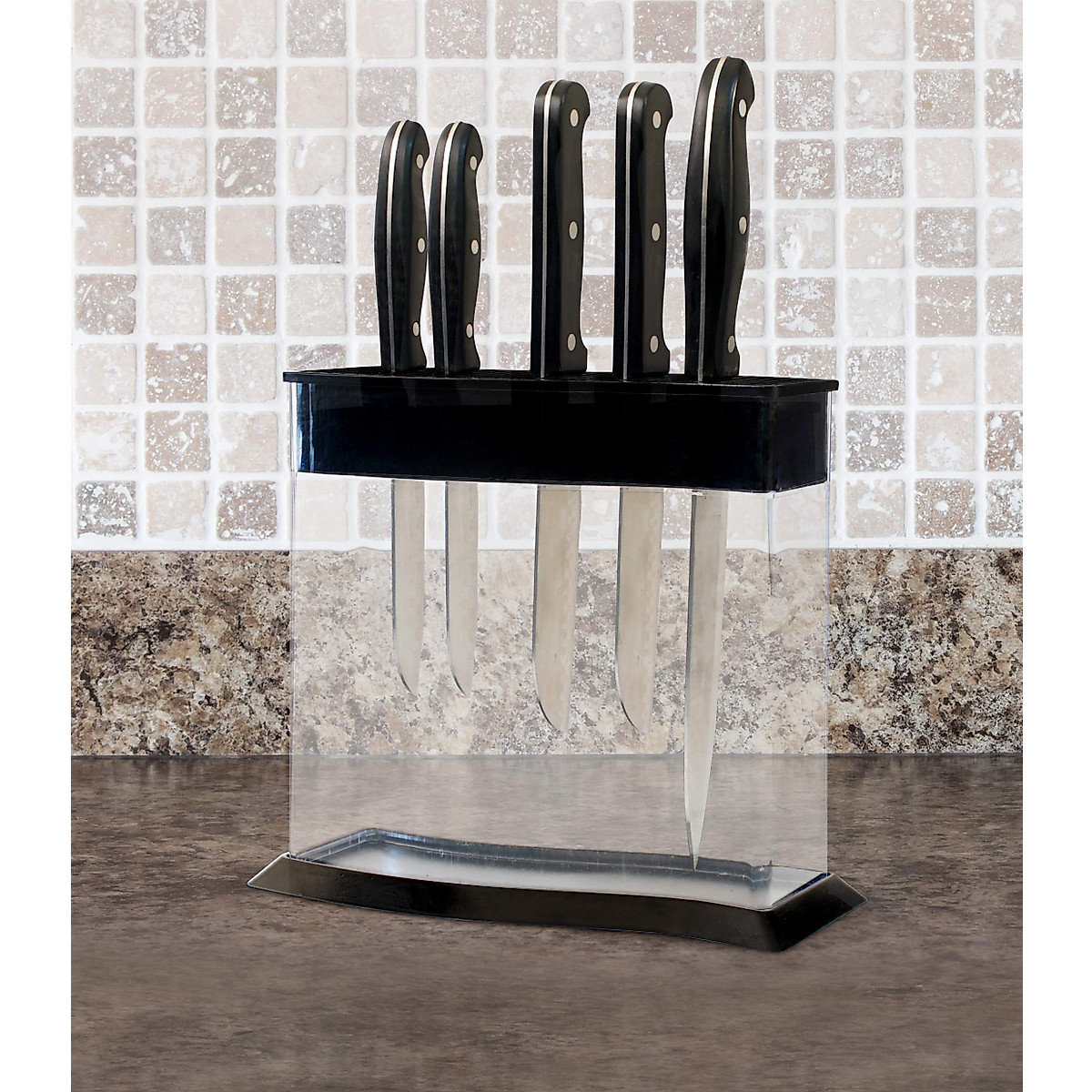 KNIFEdock WAVE by Storage Technologies. Revolutionary Kitchen Countertop Knife Storage. A beautiful way to display and identify each knife at a glance.The next generation knife block.(Holds 15 knives)