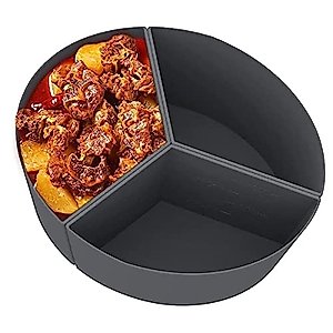 Melon Melo 3-PCS Silicone Crockpot Divider Insert | Mini Crock Pot Divider | Small Crockpot | Slow Cooker Reusable Leak-proof, Dishwasher Safe for all 6-8 Quart QT Crockpot Cookers Accessories