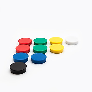 Round Fridge Magnets, Button Shaped, Small Colorful Magnetic Discs for Kitchen, Cabinet or Classroom, Perfect Whiteboard Supplies for Teachers - Bullseye Office