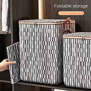 WEERSHUN Large Capacity Folding Clothes Storage Bag Portable Closet With Handle Zipper Storage Bag Can be Used to Organize Clothes Quilts Shoes Blankets (180L)
