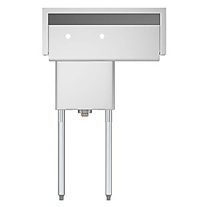 KoolMore 1 Compartment Stainless Steel Commercial Kitchen Prep & Utility Sink with Drainboard - Bowl Size 14" x 16" x 11", Silver