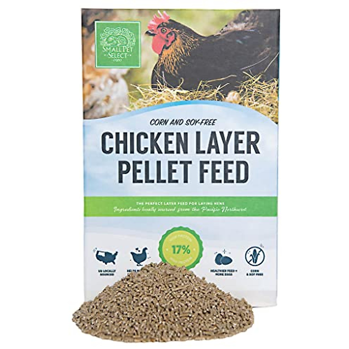 Small Pet Select - Chicken Layer Feed 17% Protein, No-Soy, No-Corn, 20lb