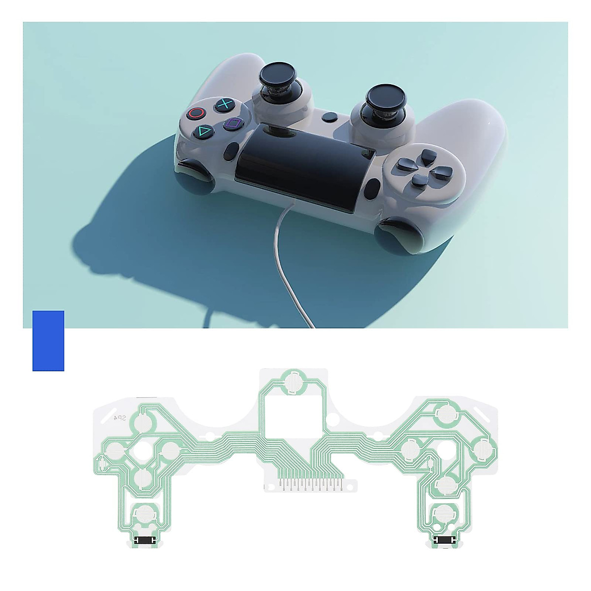 3pcs Conductive Film Replacement Handle Keypad Repair Pads Flexible Controller Membrane Conductive Film Compatible with PS4 Controller JD-M-001 JD-M-010 JD-M-011