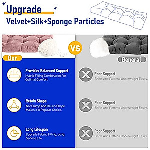 ROFIELTY Bench Cushion 45 inches. Non-Slip Tufted Cushion for Indoor/Outdoor use, Comfortable Window Cushion, Soft Piano Bench Cushion.Multi-Scene use of Cushions. (45x18x3, Matte Pink)…