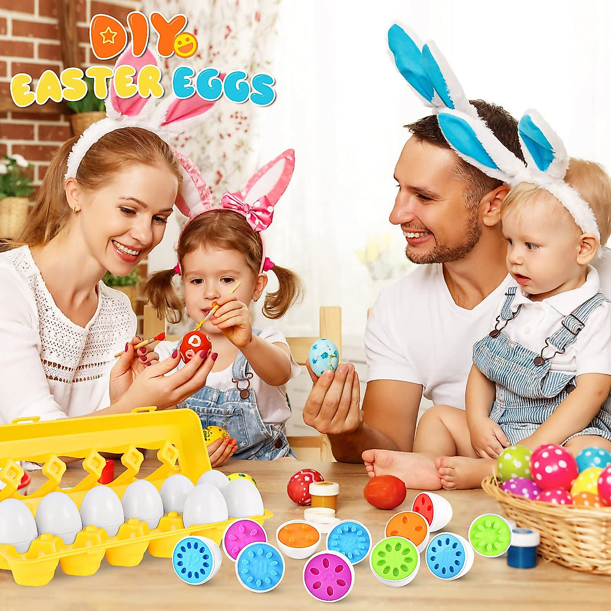 CPSYUB Toddler Toys, Easter Eggs Sensory Early Learning Fine Motor Skills Toys for 1, 2, 3, 4 Year Old Girls Boys