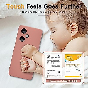 YENAPOON for OnePlus Nord N30 5G Case and 1 Pack Tempered Glass Screen Protector, Slim Liquid Silicone Shockproof Protective Case - Rose Pink