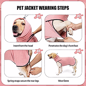 ROZKITCH Dog Sweater for Cold Weather, Extra Warm Polar Fleece Dog Coat, Dog Jacket with Turtle Neck, Soft Dog Vest, Snow Coat for Dogs, Dog Pullover, Dog Winter Clothes for Small Medium Dogs Pink