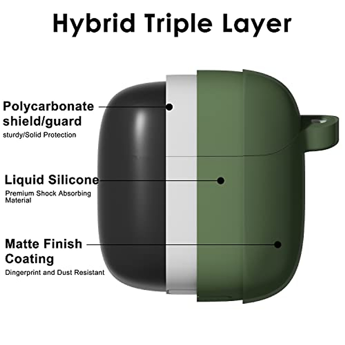 Oakxco JBL Tune 220 TWS/225 TWS Case Silicone, Soft Rubber Gel Shockproof Hard Protective Cover with Keychain Lock, Slim Fit Thin Skin Sleeve Charging Case for Women Girl Cute, Sage Green