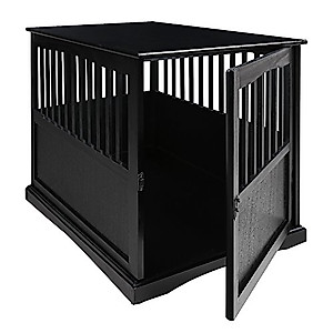 Casual Home Wooden Large Pet Crate, End Table, (Black, 24"W x 36.5"D x 29.25"H)