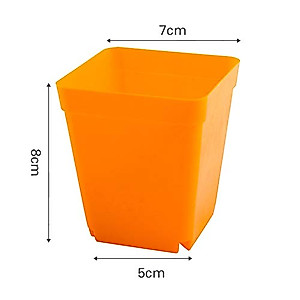 qiguch66 Small Plant Pots,10Pcs Bonsai Planter Nursery Flower Pot Garden Square Home Plastic Decor Supply - Red