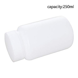 Othmro 2pcs 250ml/8.45oz Plastic Bottles Lab Cylindrical Chemical Reagent Bottles Wide Mouth Laboratory Reagent Polyethylene Bottles Sample Sealing Liquid Storage Containers for Food Store White