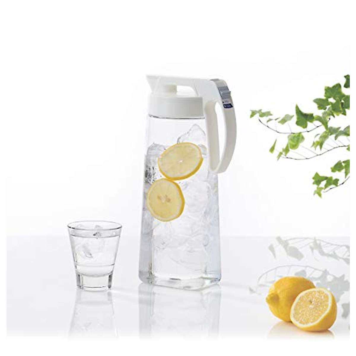 Lustroware Easy Care One-touch Airtight Pitcher 2.2QT (71oz) for Hot or Cold Liquids | High Heat Resistant, Leak Proof & Space Saving | Made in Japan