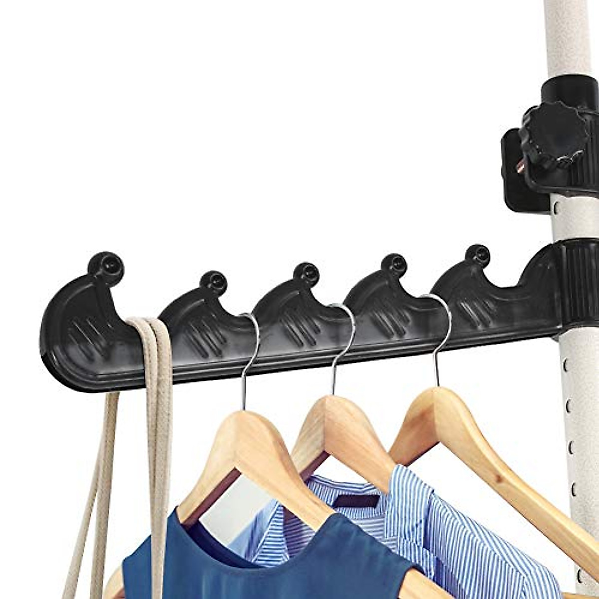 Cocoarm Garment Rack Adjustable Garment Hanger Clothes Rack Simple Closet Wardrobe Portable Hanger Holder Heavy Duty 3 Poles 4 Bars for Home Hanging Display Stand
