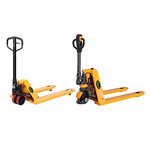 APOLLOLIFT Electric Power Lithium Battery Pallet Jack Truck 3300lb Cap. 48" x27" and Hand Pallet Jack Truck 6600lbs Capacity 48" x27" Fork Size