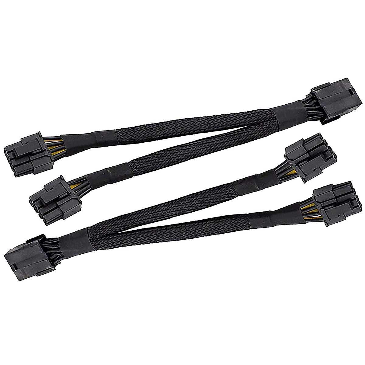 TeamProfitcom 16 AWG GPU VGA PCI-e 8 Pin PCI Express Graphics Video Card GPU VGA 8 Pin Female to Dual GPU 8(6+2) Pin Male Sleeved Splitter Power Extension Cable 12-inches (2 Pack)