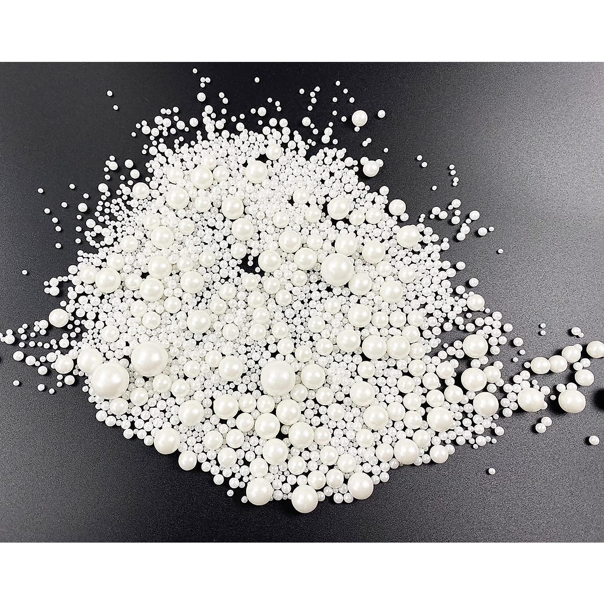 Edible Pearl Sugar Sprinkles White Candy 120g/ 4.2oz Baking Edible Cake Decorations Cupcake Toppers Cookie Decorating Ice Cream Toppings Celebrations Shaker Jar Wedding Shower Party Christmas Supplies