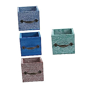 ZANOLI 4pcs Wooden Flower Basket Mini Vases for Flowers Flower Vases for Centerpieces Mini Pots Succulent Plant Pots Garden Pla