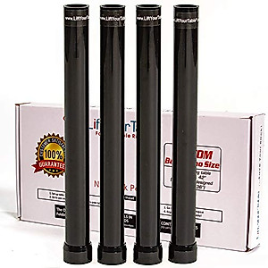 Lift Your Table® Folding Table Risers, Easy-to-Use Straight Leg Folding Table Extensions, Counter Height, Raises Folding Tables 8” Inches. Durable, Sturdy. Set of 4, Black, Made in The USA