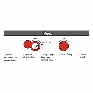 C-SLIDE Peep Webcam Cover 3 Pack | Easy Access Swivel Cover for Webcam Privacy | 1mm Thick High-Grade Durable Plastic | Fits Androids, IPads, Samsungs, Fire Tablets, and More