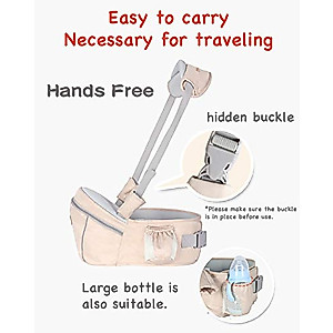 Baby Hip Seat Carrier Baby Waist Stool for Child Infant Toddler with Adjustable Strap Buckle Pocket Soft Inner Huge Storage (Dark Blue)