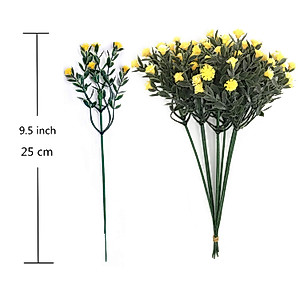 LoveniMen Artificial Mini Flowers, Gypsophila Plastic Plants Fake Flowers Wedding Bridal Bouquet Party Indoor Outdoor DIY Home Garden Verandah Corridor Table Arrangements Decoration Yellow - 20 pcs
