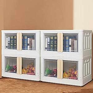 Storage Bins with Lids -76Qt Collapsible Storage Bins,4 Packs Plastic Storage Bins for Closet Organizer,Folding Storage Box,Stackable Storage Bins,Containers for Organizing,Storage Box with Door