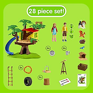 Schleich Farm World Adventure Tree House 28-piece Playset for Kids Ages 3-8, 5.91x6.3x7.09inch